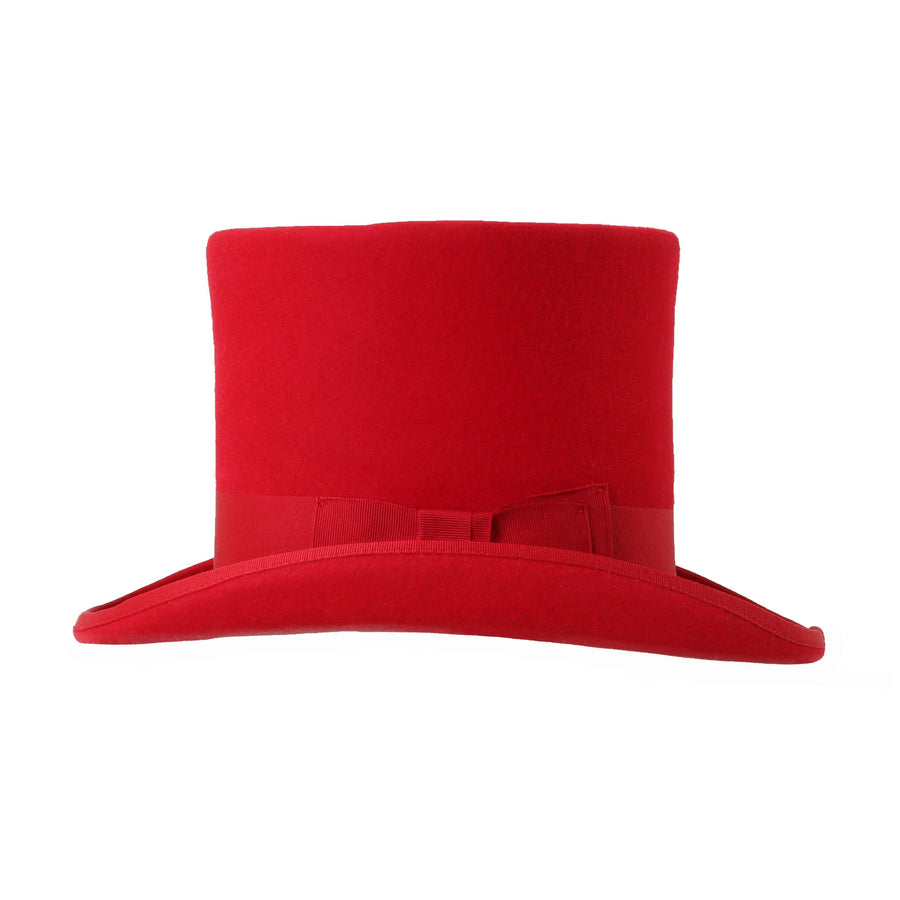Men's Red Top Hat | Mad Hatter Hat | Steampunk Hat | FERRECCI ...